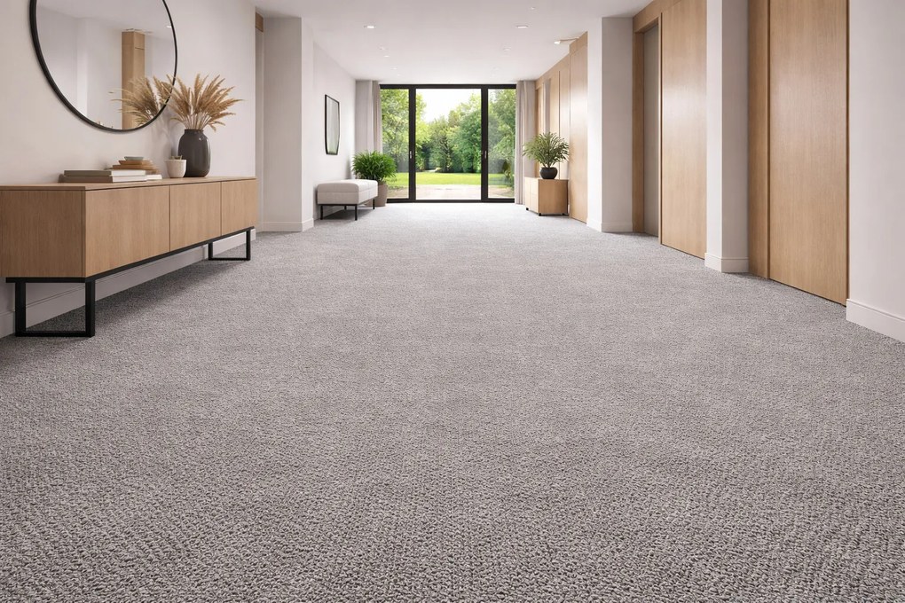 Lano, Metrážový koberec Aura 840, na míru, šíře 4m,5m, hnědá, ab (mřížka), chodba / předsíň