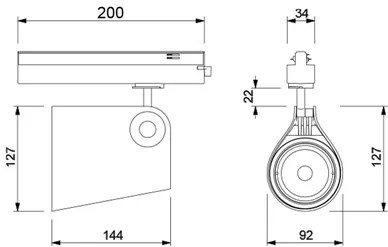 Mantra 7318 3F Ípsilon, výkonný LED reflektor 35W 4000K 38°, černá, průměr 9,2cm