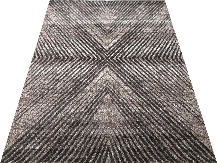 DY Hnědý koberec s geometrickým vzorem Panamero 14 Rozměr: 60x100 cm