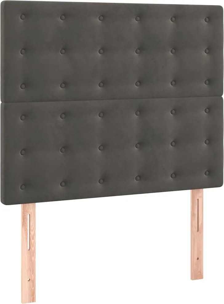 Box spring postel s matrací tmavě šedá 90x200 cm samet 3132898