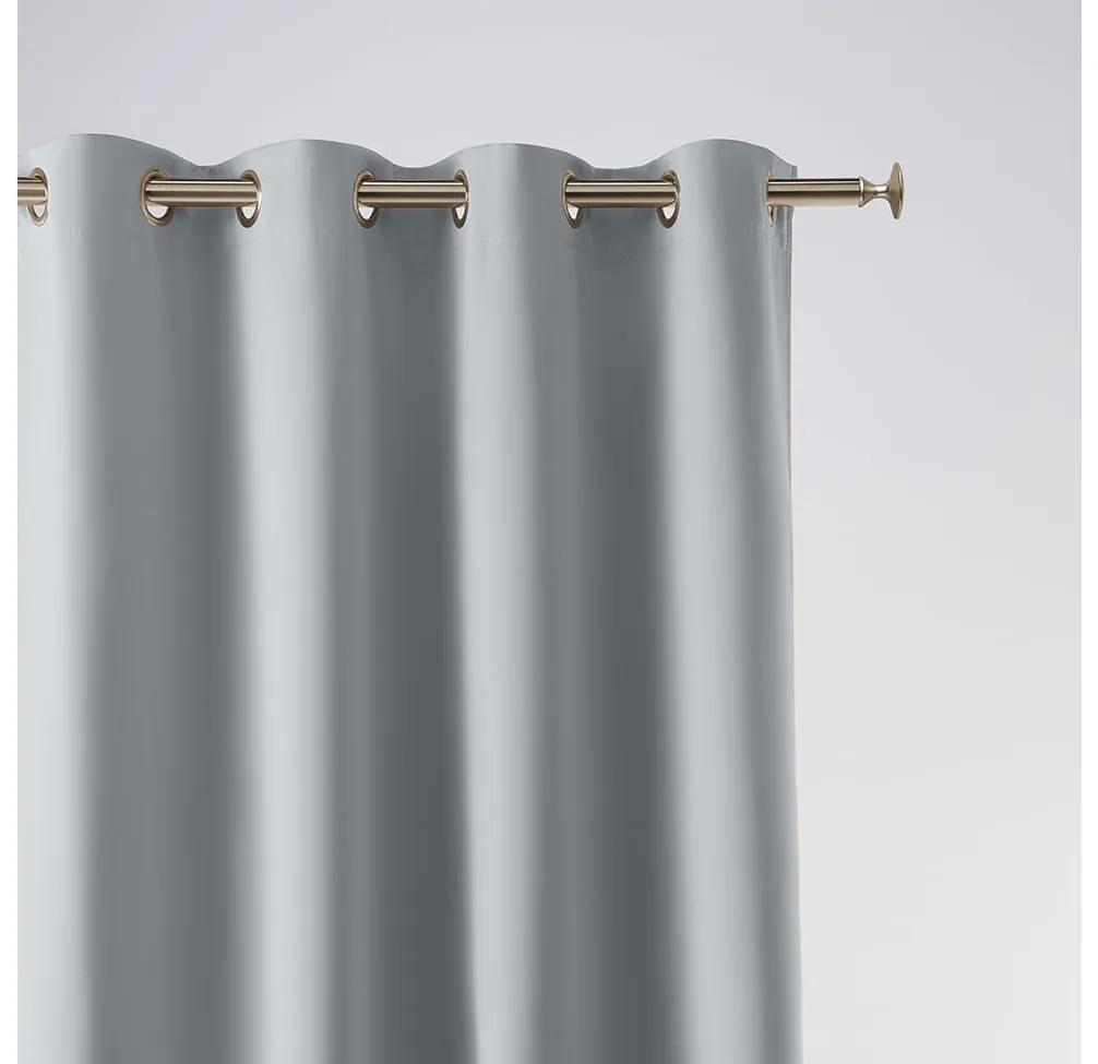 Room99 Hotový závěs na kroužcích AURA Barva: Tmavě šedá/Stříbrná, Velikost: 180 x 250 cm
