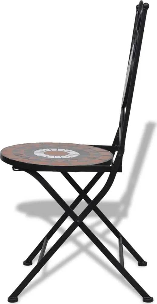 vidaXL Skládací bistro židle 2 ks keramické a bílé [41535] Barva: Modro-bílá