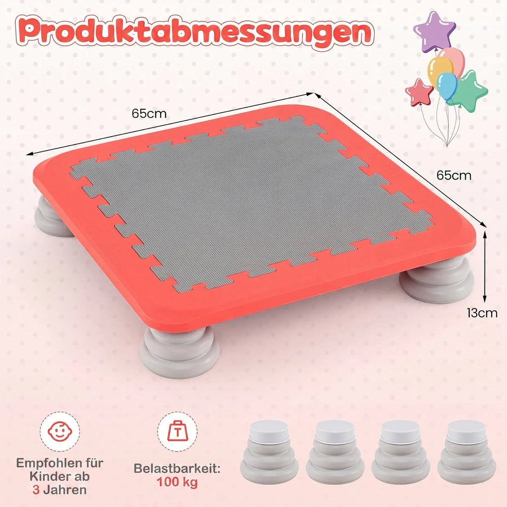 Costway Mini trampolína pro děti 65 cm velký trampolína odrazový – červený