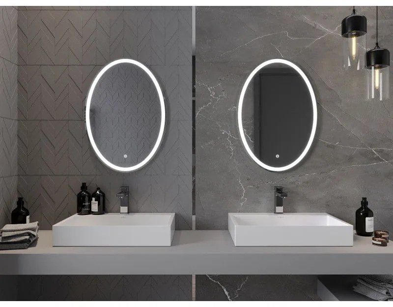 Mexen Elz, LED koupelnové zrcadlo s podsvícením 50 x 70 cm, 6000K, ochrana proti zamlžování, 9802-050-070-611-00