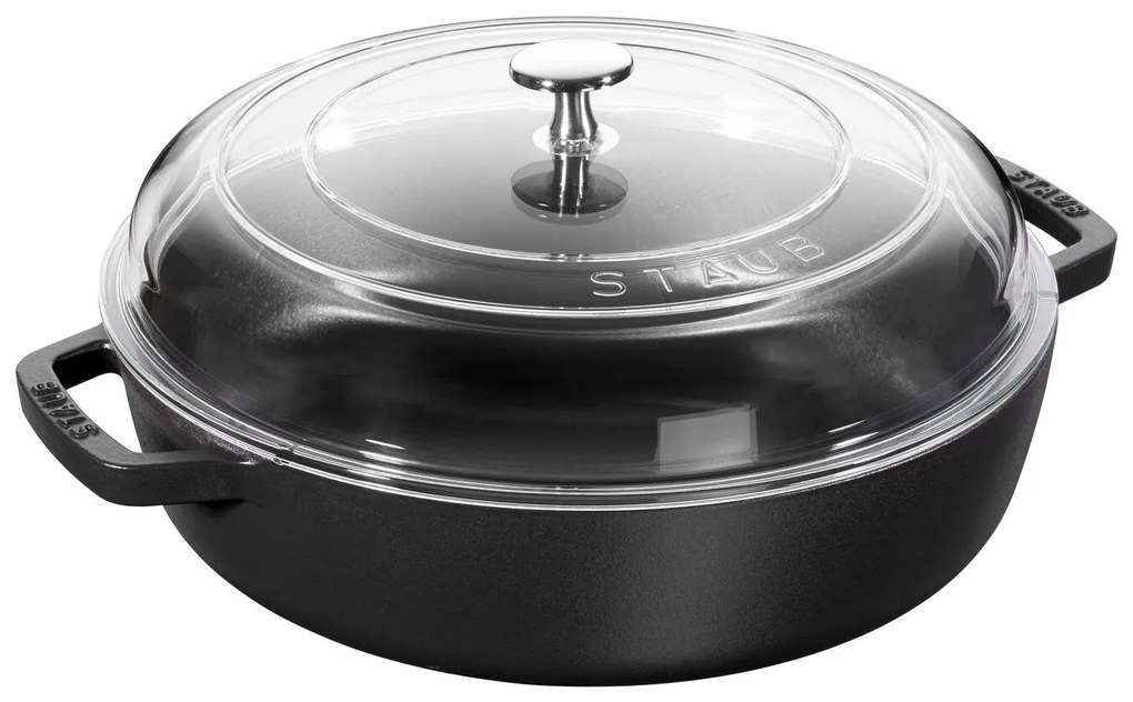 Staub Litinový kastrol se skleněnou poklicí Braiser, 28 cm, černý 12722823