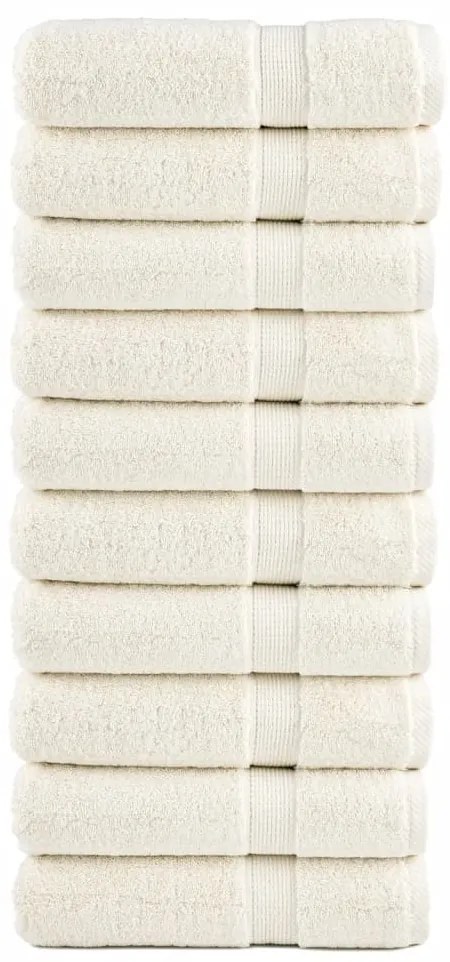 Prémiové osušky SOLUND 10 ks krémové 100x150 cm 600 g/m² 137481