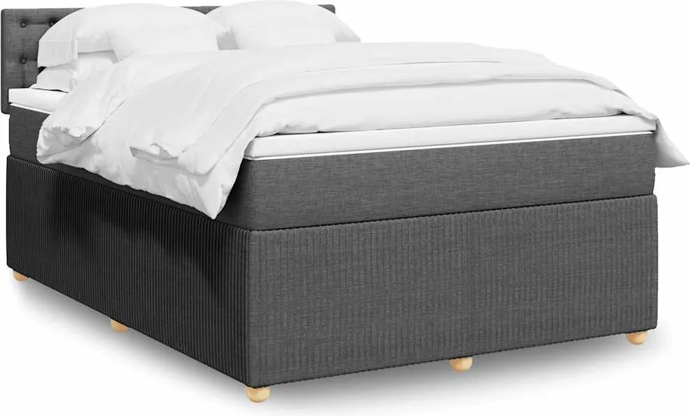 Box spring postel s matrací tmavě šedá 140x200 cm textil 3289794
