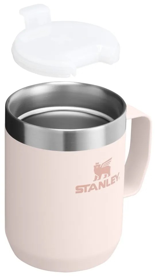 Světle růžový termo hrnek z nerezové oceli 230 ml Stay-Hot Camp Mug Rose Quartz – Stanley