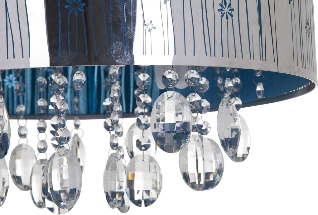Závěsné svítidlo s krystaly Mauro Ferretti Flowers 40 cm, stříbrná/modrá
