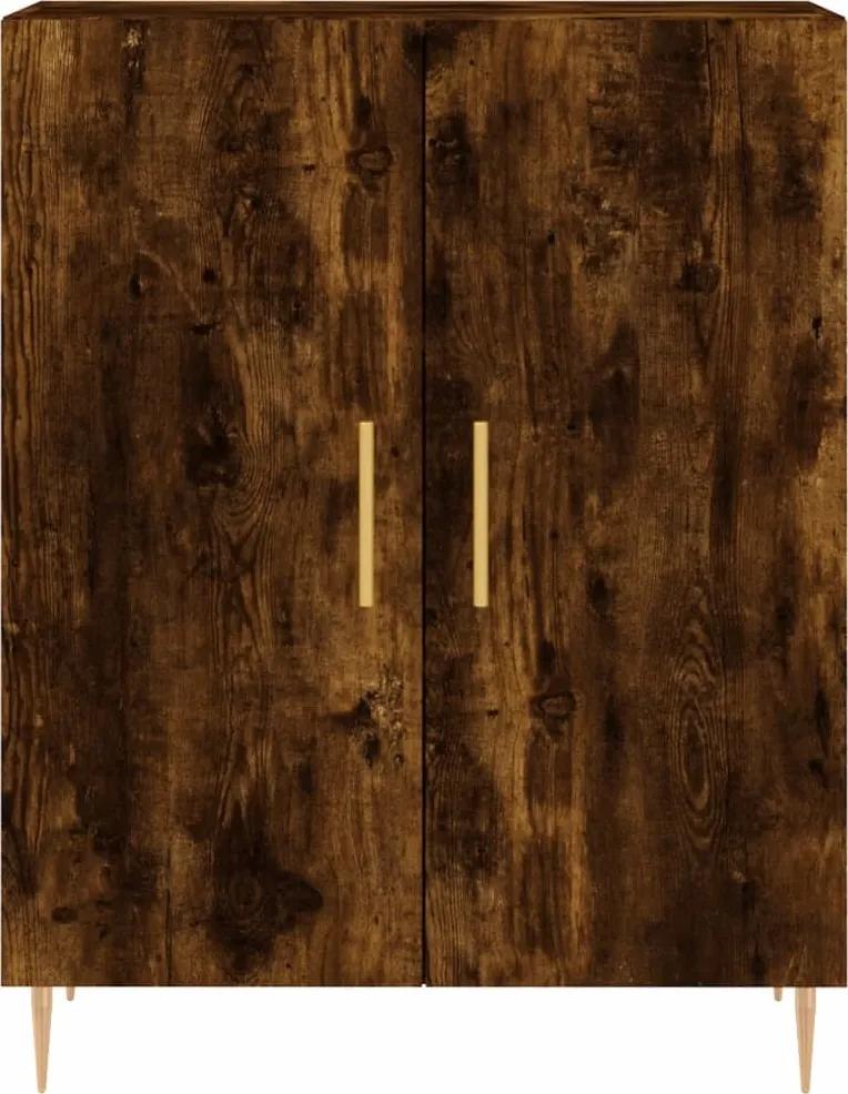 vidaXL Skříň highboard 69,5 x 34 x 180 cm kompozitní dřevo [3195670] Barva: bílá s vysokým leskem