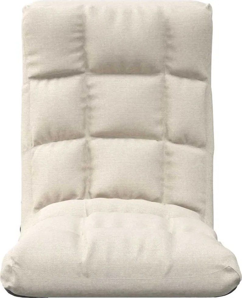 Skládací lenoška na podlahu krémová textil 336586