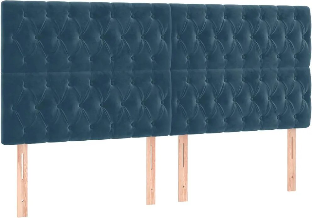Box spring postel s matrací tmavě modrá 200x200 cm samet 3138047