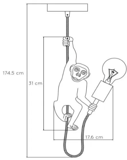 Lucide 10402/01/30 - Lustr na lanku EXTRAVAGANZA CHIMP 1xE27/60W/230V