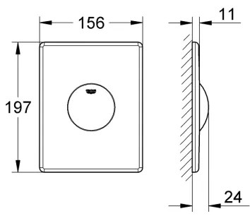 GROHE 38573SH0 - Splachovací tlačítko SKATE 156 × 197 mm bílá