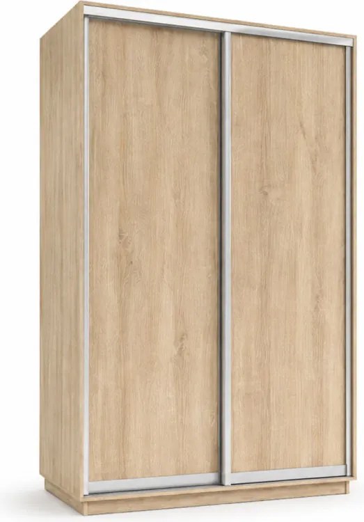 Skříň s posuvnými dveřmi 1500x2200x600 2LTD Dub Sonoma, profil stříbrný