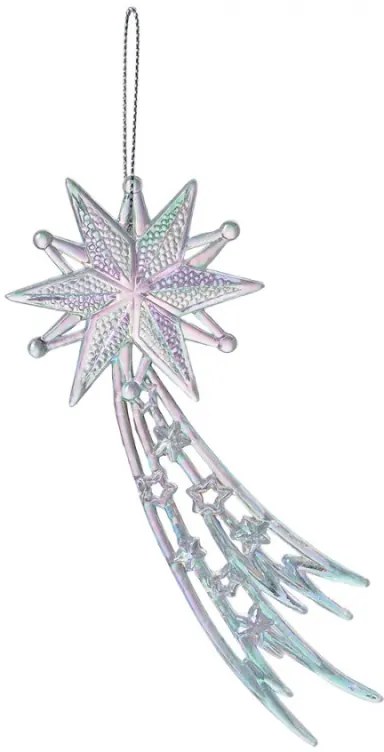 Holografická vánoční ozdoba kometa – 15 cm