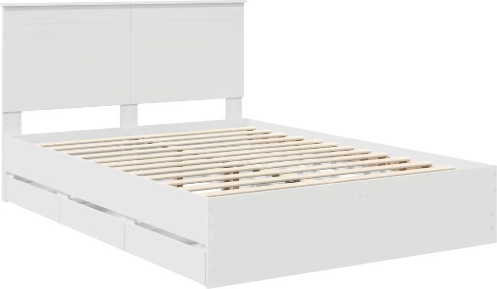Rám postele se zásuvkou Bílá 160 x 200 cm Inženýrské dřevo 3409440