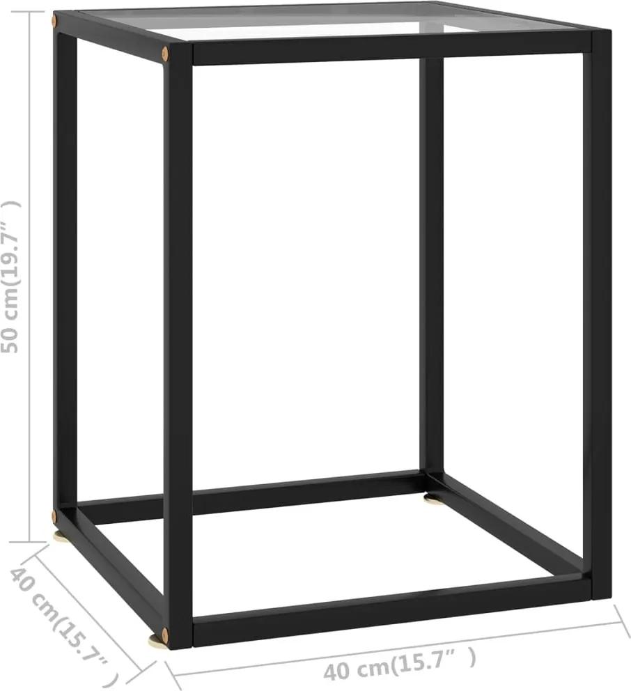vidaXL Konferenční stolek s m sklem 40 x 40 x 50 cm [322907] Barva: marble black