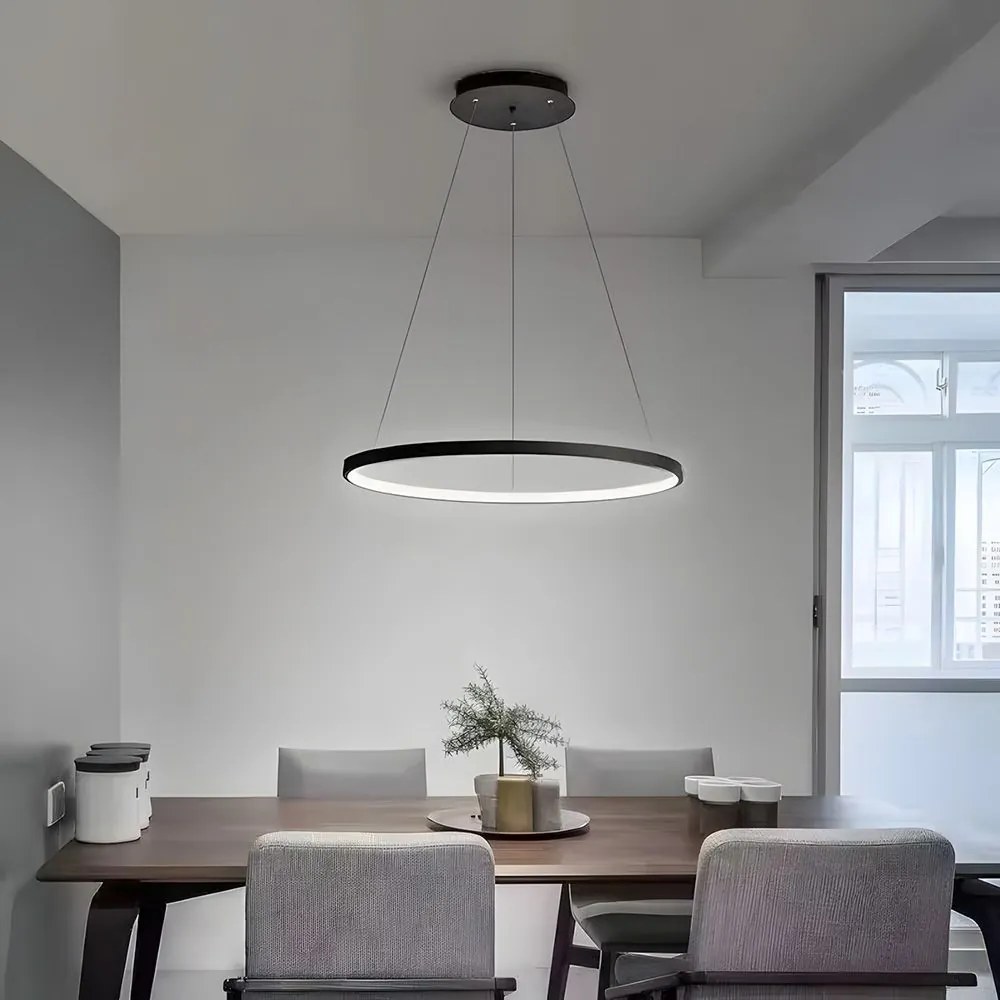 Toolight Závěsné LED osvětlení Modern Circle D99 LHJ012-CP 80cm černé