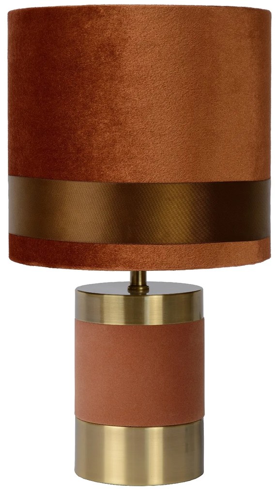 LUCIDE Stolní lampa Frizie Brown, průměr 18cm