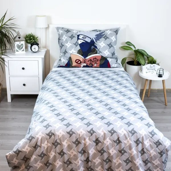 Jerry Fabrics Povlečení Naruto Grey 140x200, 70x90 cm