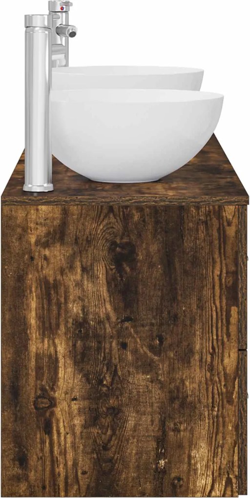 Sada koupelnových skříněk 3 ks Kouřový dub 49,5 x 41 x 64,5 cm 3405815