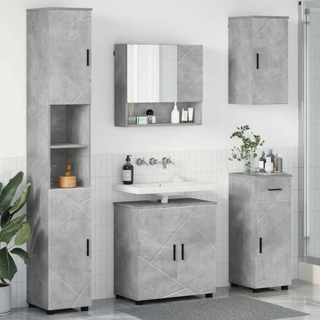 Sada koupelnového nábytku 5 ks Betonově šedá 61 x 35 x 64 cm 3392996