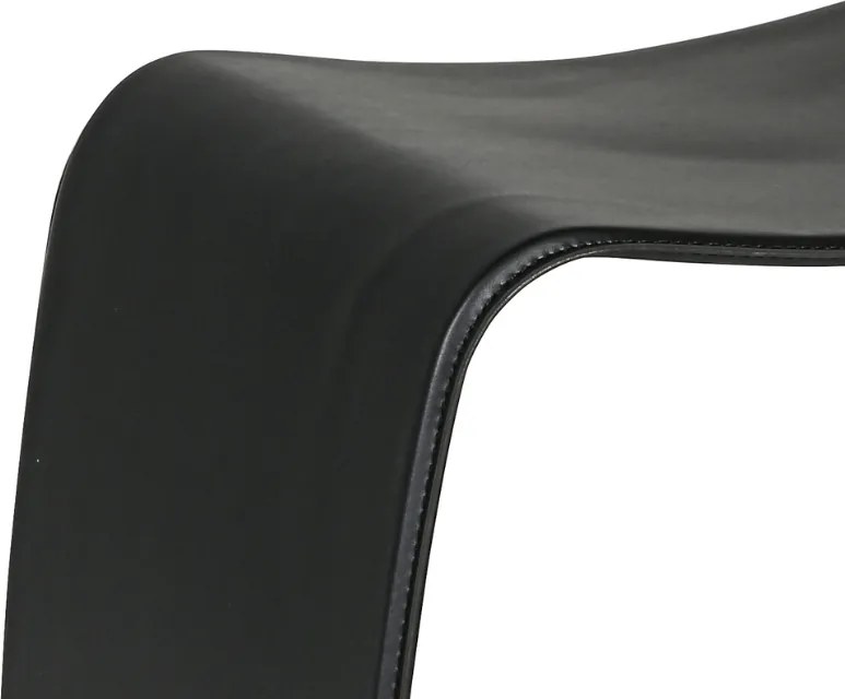 Dřevěná stolička BENTWOOD II, syntetická kůže, černá