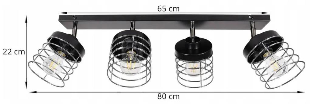 Stropní svítidlo RASTI, 4x drátěné stínítko (výběr ze 2 barev), (možnost polohování), CH