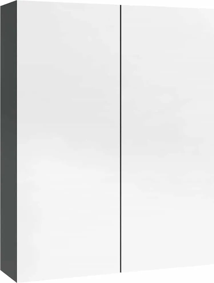 Koupelnová skříňka se zrcadlem 60 x 15 x 75 cm MDF zářivě šedá 331526