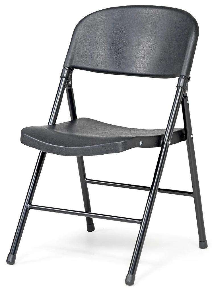 AJ Produkty Skládací židle PAISLEY, plastová, černá