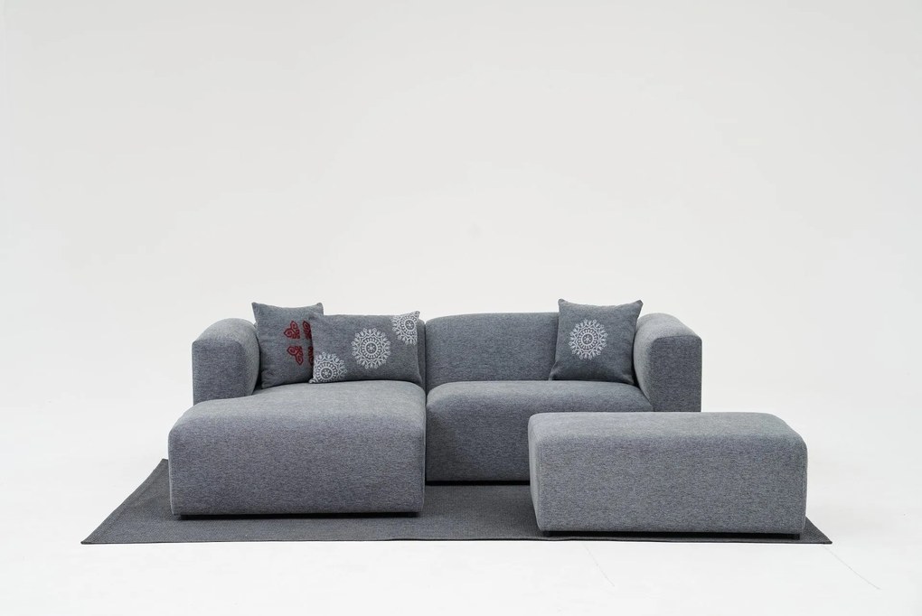 Hanah Home Rohová pohovka LINDEN MINI levá šedá