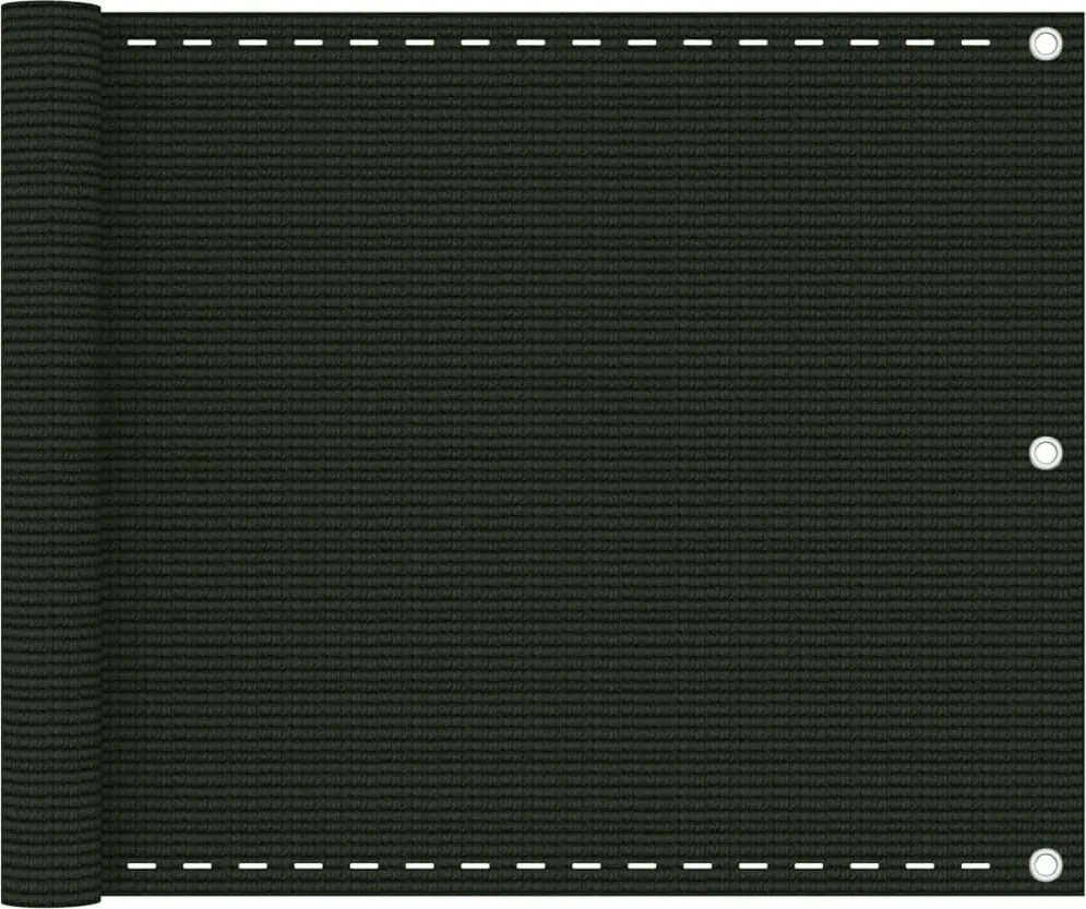 Balkonová zástěna tmavě zelená 75 x 400 cm HDPE 310969