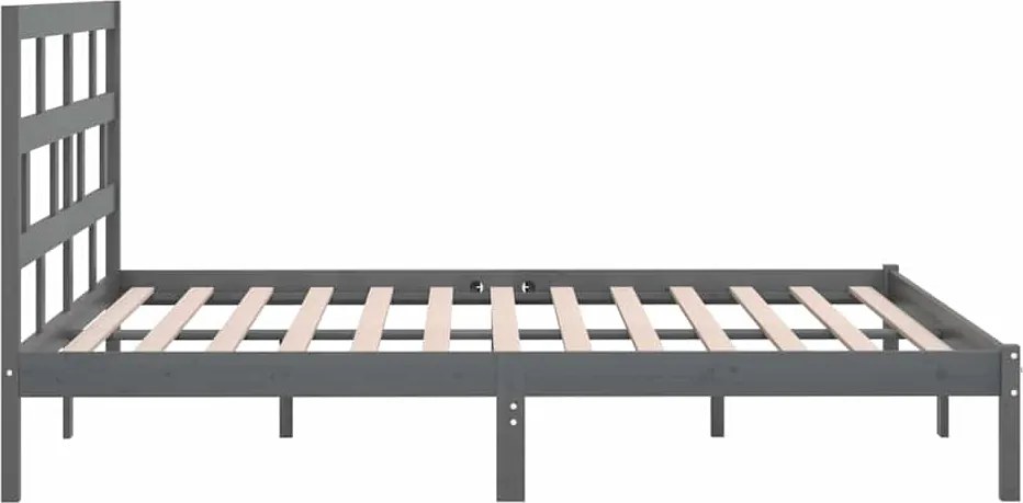 Rám postele šedý masivní borovice 200 x 200 cm 3101240