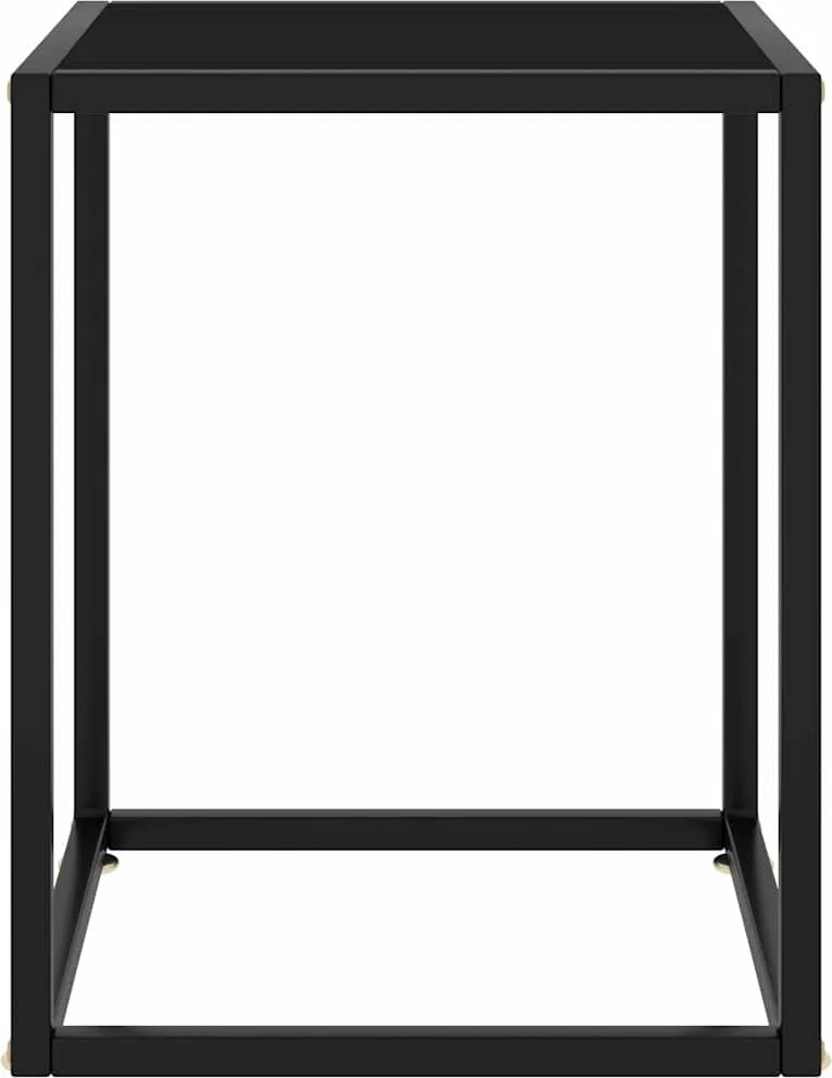 Konferenční stolek černý s černým sklem 40 x 40 x 50 cm 322908