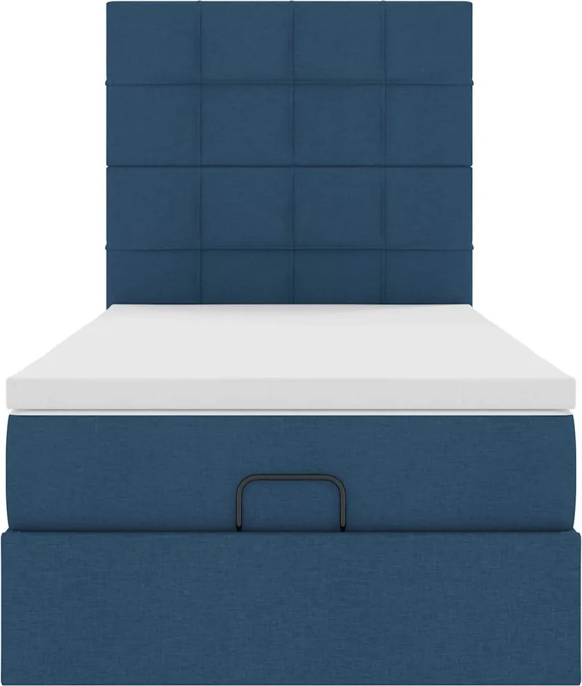 Osmanský postel s matrací modrá 100x200 cm textil 3313139