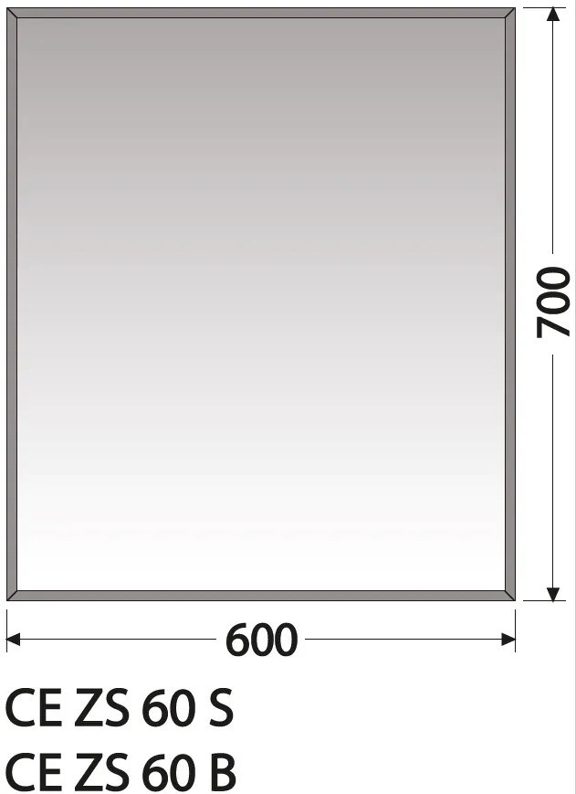 INTEDOOR Centino zrcadlo v hliníkovém rámu s LED osvětlením CE ZS 60 S/B