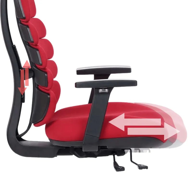MERCURY Ergonomická kancelářská židle WORKEASE - červená látka