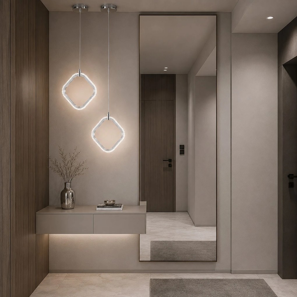 Toolight Rea, Závěsné stropní LED svítidlo LHJ127-W Chrom, OSW-03282