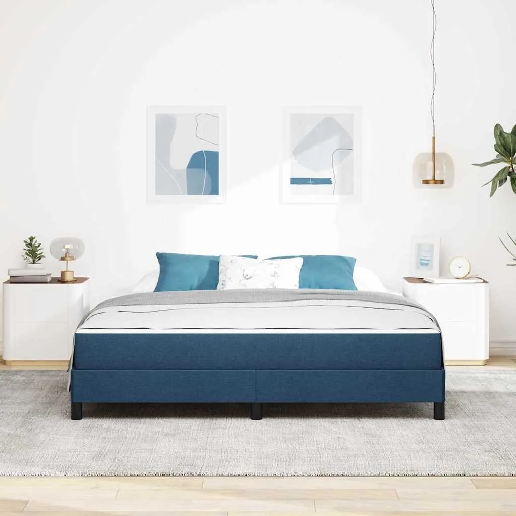 Postel s boxspringem Modrá 180 x 200 cm textil 3398513