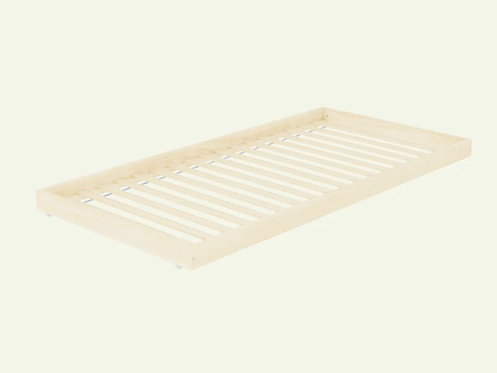 Benlemi Dřevěná výsuvná přistýlka SLEEP pod postel na kolečkách Zvolte barvu: Šalvějová zelená, Zvolte rozměr: 80x190 cm (pod postel 80x200 cm), Zvolte typ: Pro postel FENCE