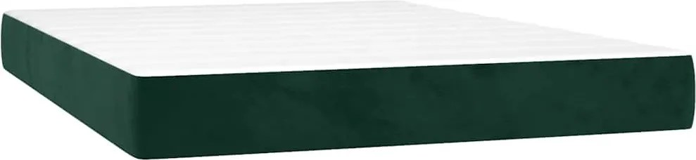 Box spring postel s matrací tmavě zelená 140x200 cm samet 3141188