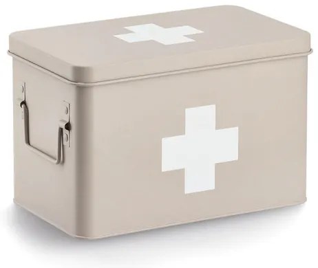 Zeller Present Lékárnička, kovový box na léky, 2v1, béžová, MEDICINE XL 32x20x20
