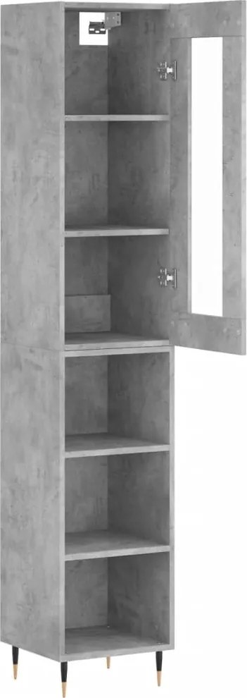 vidaXL Skříň highboard 34,5 x 34 x 180 cm kompozitní dřevo [3199349] Barva: Betonová šedá