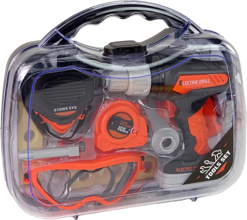 LEAN Toys Dětská sada nářadí v kufříku s vrtačkou a brýlemi