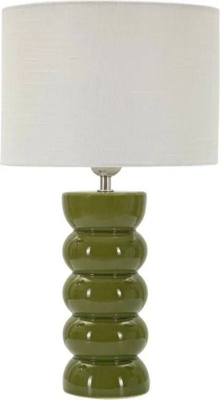 Bílá/zelená keramická stolní lampa s textilním stínidlem (výška 46 cm) Torr – Mauro Ferretti