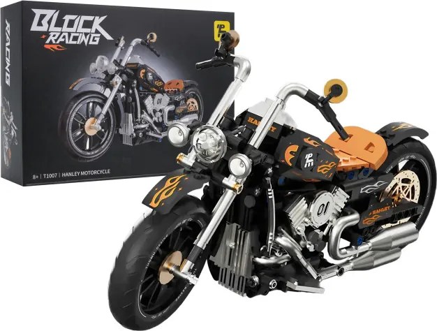 Stavebnice Černý motocykl T1007 - 455 dílků