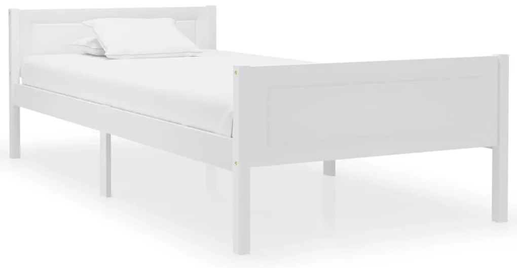 Rám postele masivní borové dřevo bílý 100 x 200 cm 322104