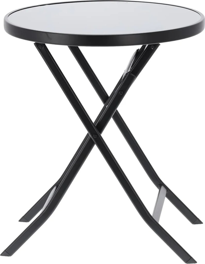 Kulatý skládací zahradní stolek Buddy 60 cm černý