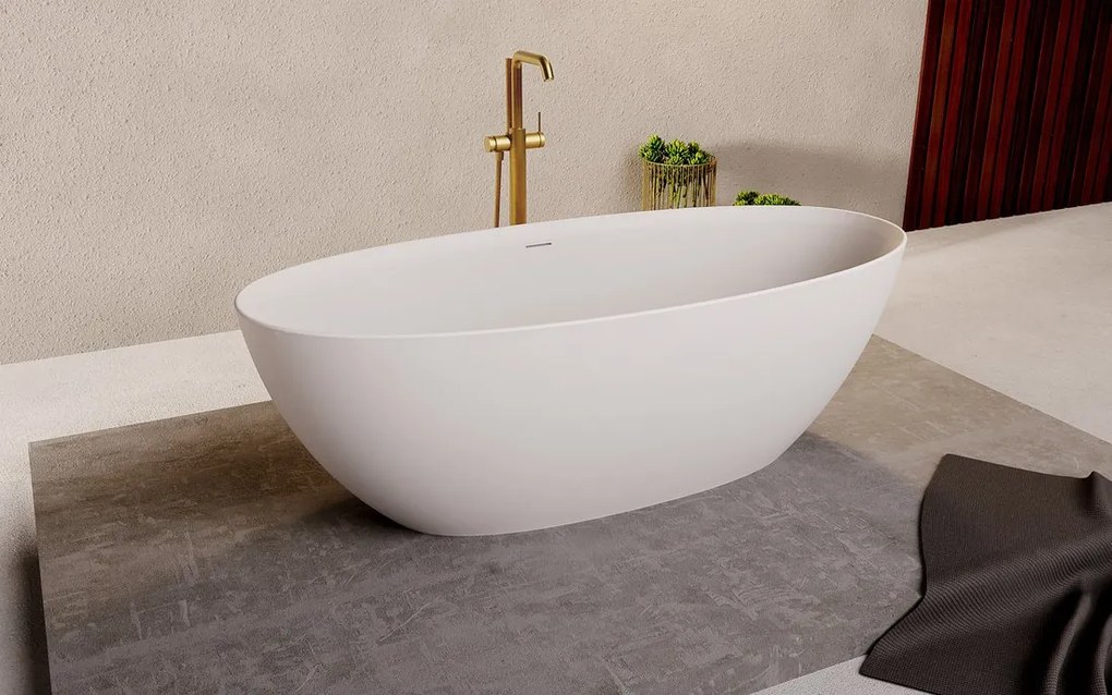 Polysan Polysan, NOYA volně stojící vana 170x76cm, rockstone, bílá mat, 92330